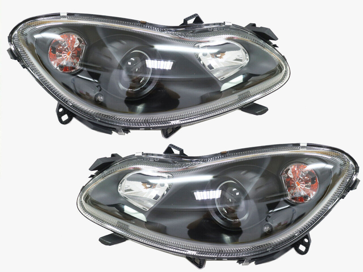 Assembly Headlight Lamp Clear Lens/Black base For 07-14 Smart Car Fort ...