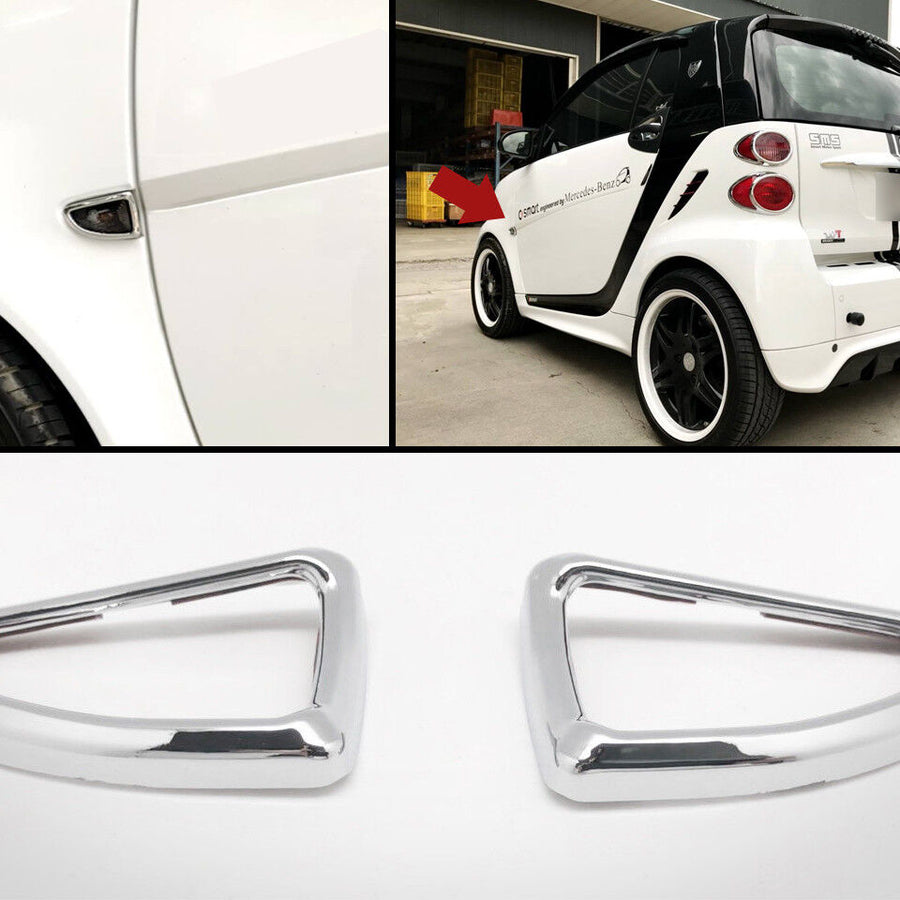 Chrome Blinker Side Markers Frame Cover Rim For Smart 451 Fortwo 2007 ...