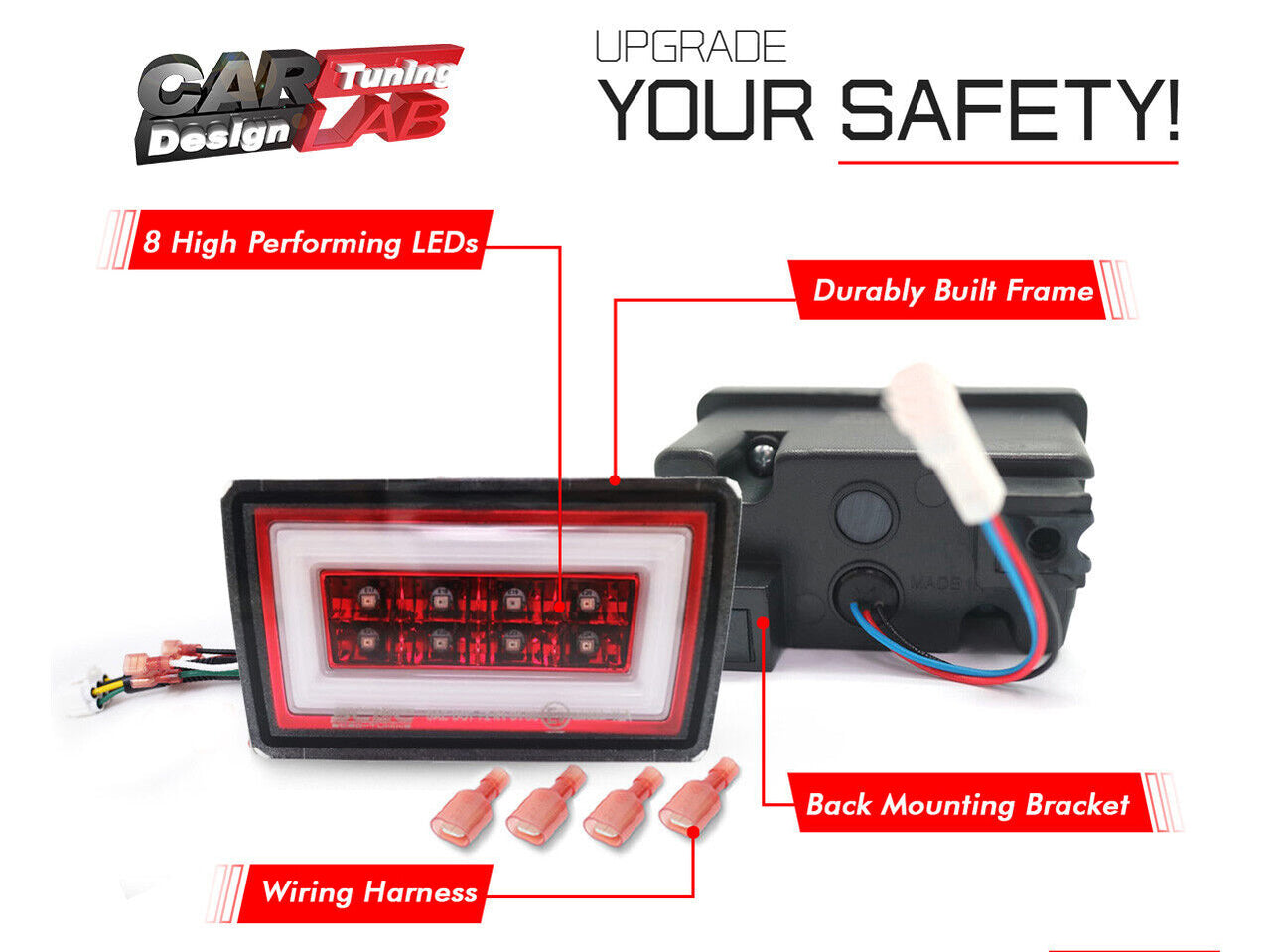 F1 LED Rear Fog Light Kit Plug and Play Brake Light WH/RD For 2022+ Su ...