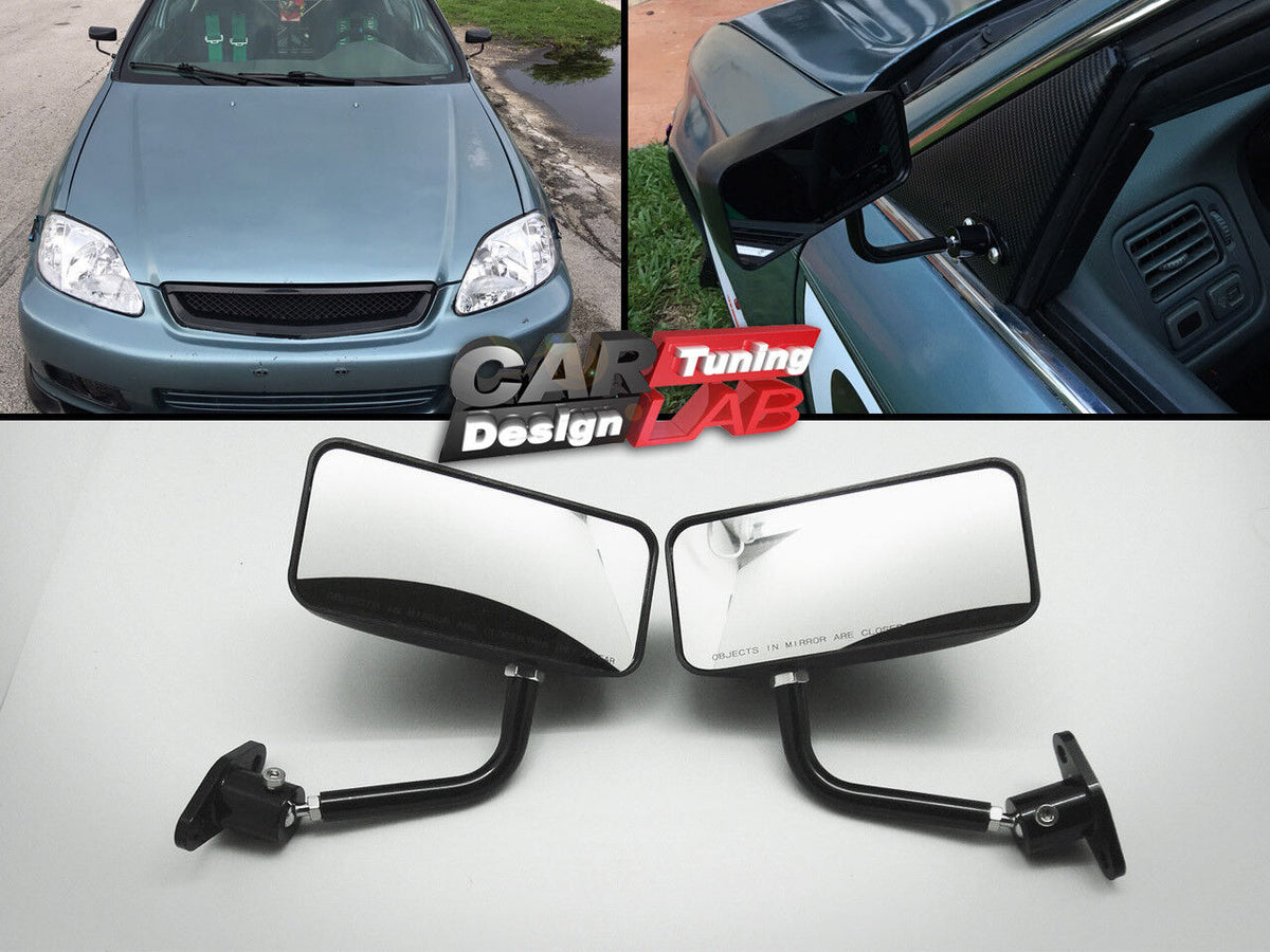 Custom GP Black Race Small Mirrors Auto/Bike F1 Type Kit Side Wing Pai ...
